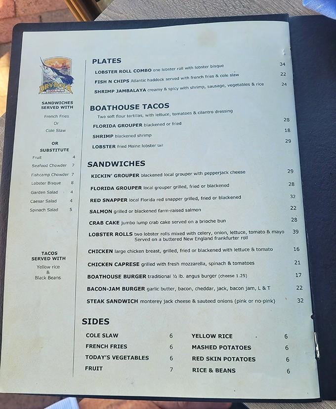 This menu reads like a greatest hits album of seafood, with every track a potential chart-topper.