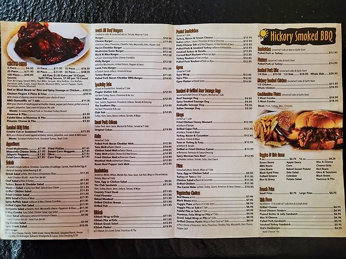 A menu that reads like a greatest hits album of American comfort food classics.