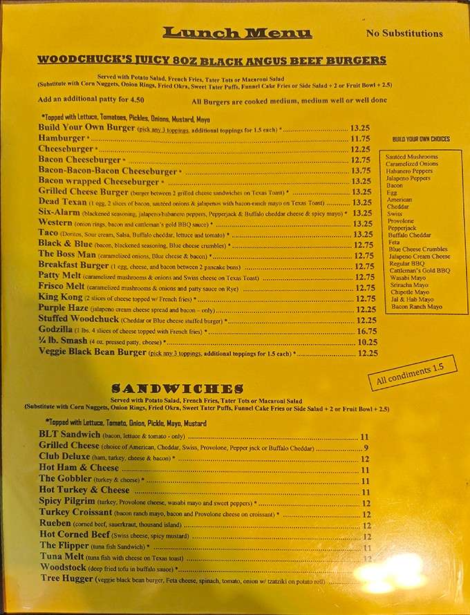 A menu that reads like a love letter to American excess, with burgers named after natural disasters.