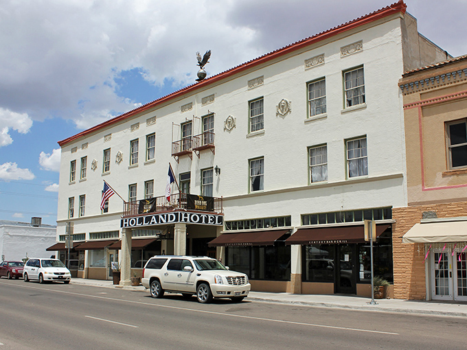 Alpine's First National Bank building stands proud like a frontier fortress guarding everyone's pennies.