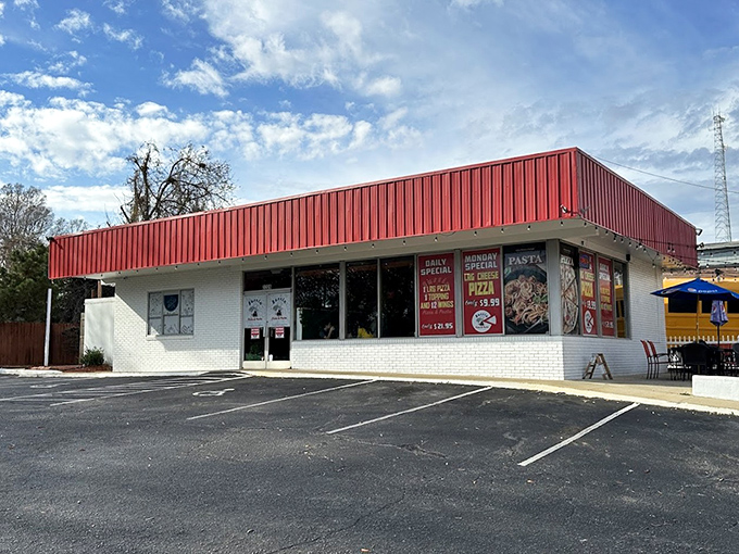 That bold red roof isn't compensating for anything&mdash;the pizza inside is every bit as confident and satisfying.