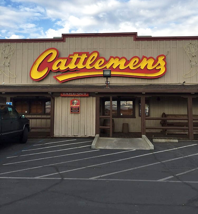 Cattlemen's bold yellow sign promises a cowboy-worthy feast. Those neon boots aren't kidding around &ndash; this place takes its beef seriously.