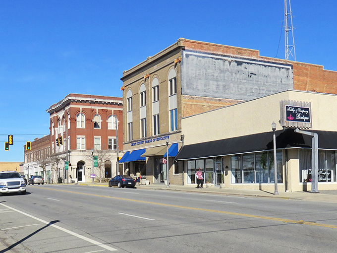 Historic downtown Cordele stands proud with its brick buildings and blue awnings, a snapshot of small-town Georgia charm frozen in time.