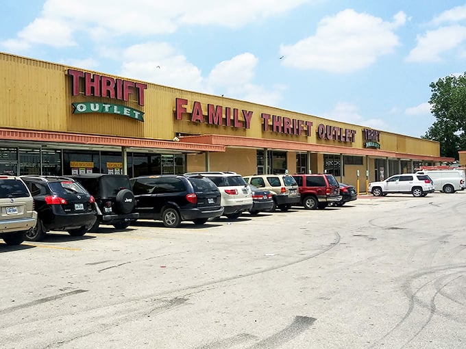 Family Thrift's sprawling yellow storefront is the retail equivalent of finding an extra $20 in your winter coat—unexpectedly delightful.