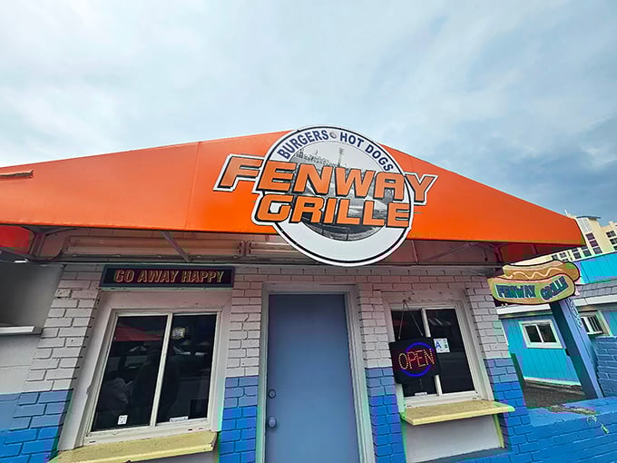 Fenway Grille: "Go Away Happy" isn't just a cute slogan&mdash;it's a guarantee after trying their Boston-inspired dogs.