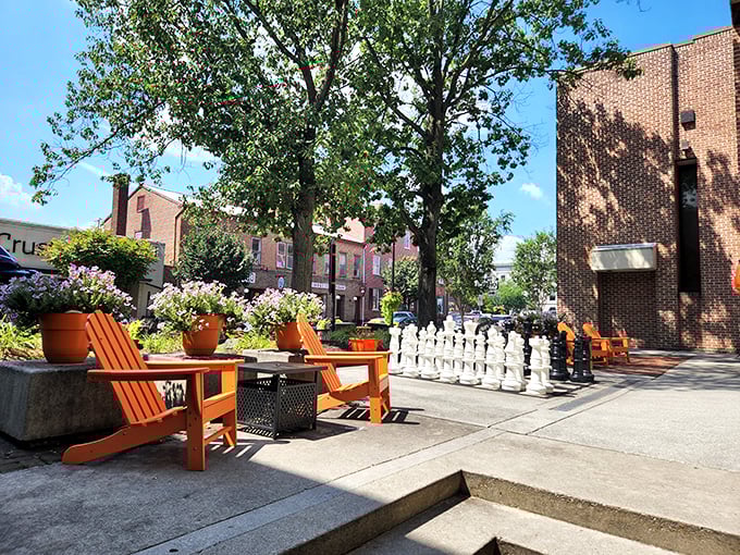 Brick buildings and flowering planters create Gettysburg's perfect blend of sturdy history and delicate beauty in one charming package.
