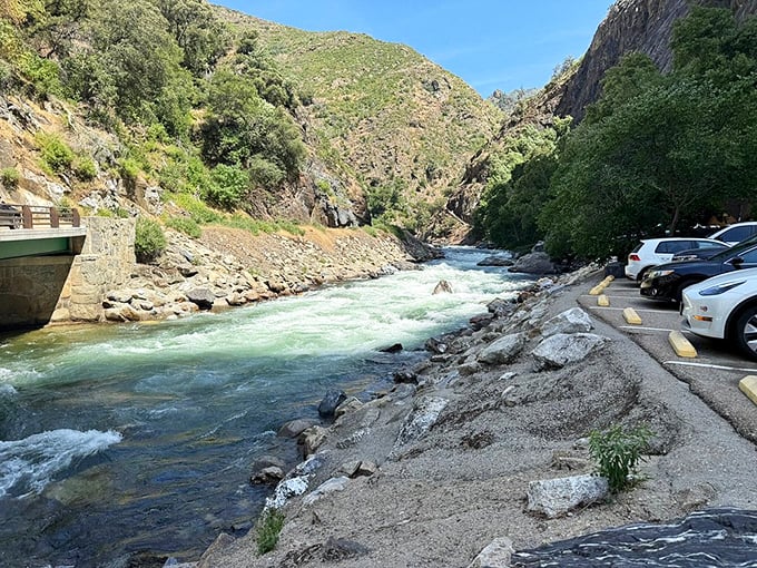 Where rushing water meets ancient stone. Kings Canyon's crystal-clear river carves its way through granite, creating nature's perfect soundtrack.