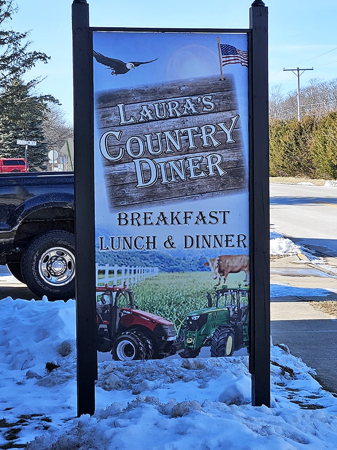 That eagle soaring above the sign isn't just patriotic&mdash;it's hunting for those famous country breakfasts everyone raves about!