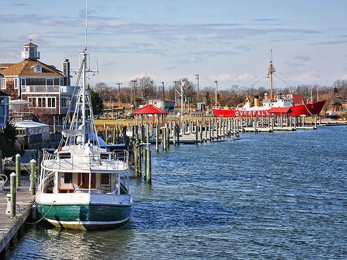Lewes's waterfront invites you to slow down &ndash; boats gently bobbing while fishing tales grow taller by the minute.