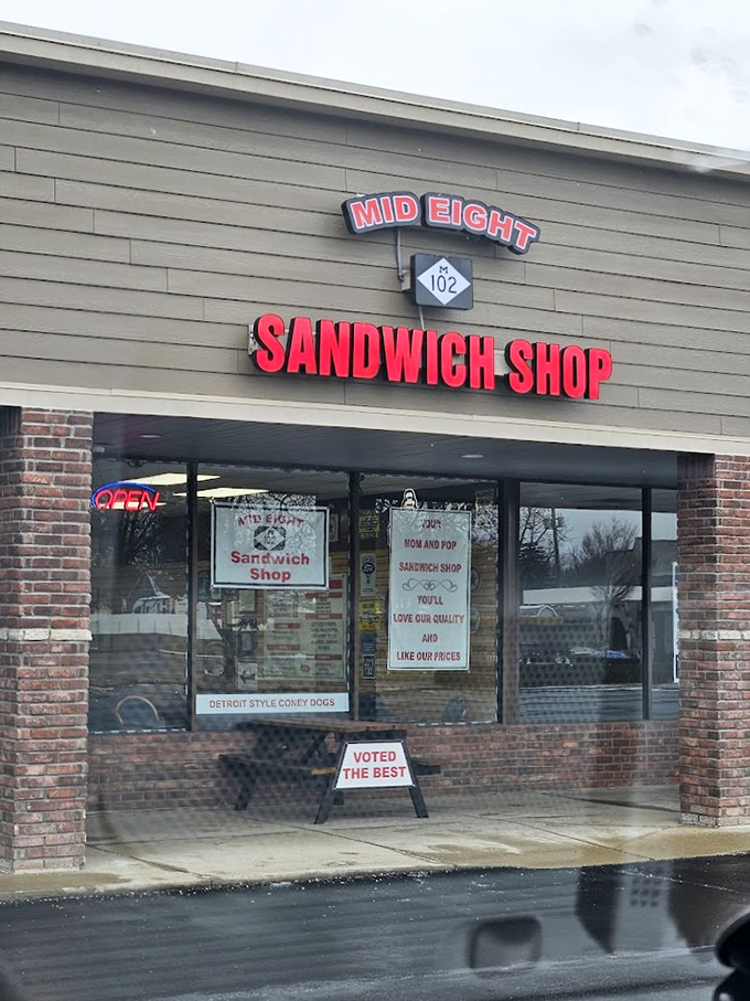 Mid Eight's simple storefront hides sandwich greatness &ndash; that "Voted The Best" sign isn't just wishful thinking!