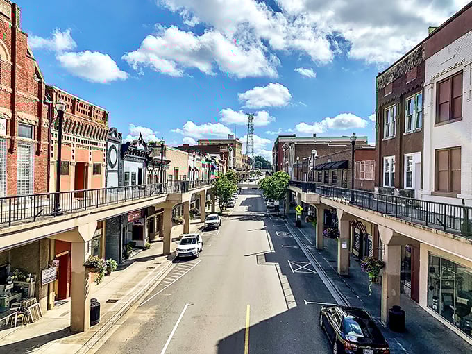 Morristown's main street stretches like a welcome mat, inviting you to stay awhile without spending much.