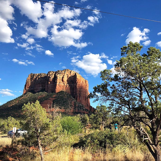 Bell Rock stands sentinel in Sedona's red landscape, looking like it's auditioning for a starring role in a Western movie.