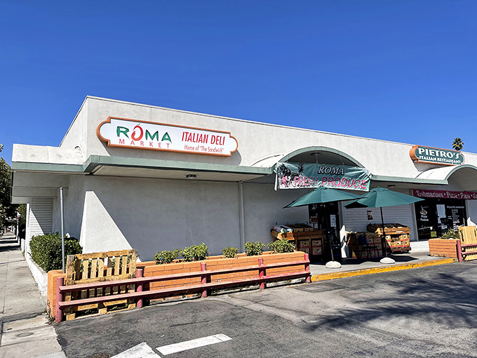 Roma Market: No frills, all thrills! This unassuming exterior houses the legendary nameless sandwich that locals line up for.