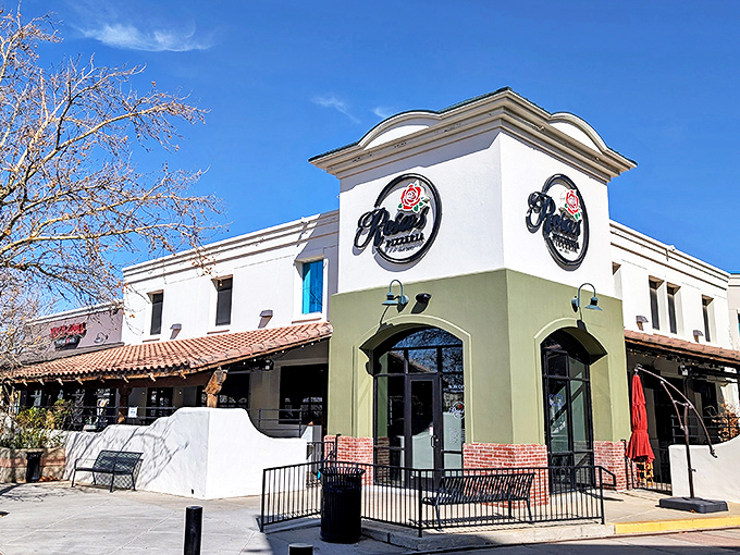 Rosa's Pizza's clean, modern exterior hides a treasure trove of Italian flavors that would make any nonna proud.