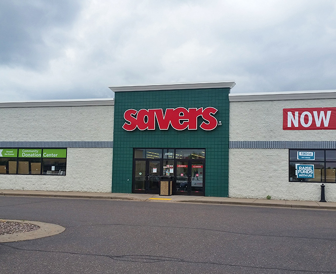 Savers' iconic green and red signage stands out like a beacon for bargain hunters cruising through Eau Claire.