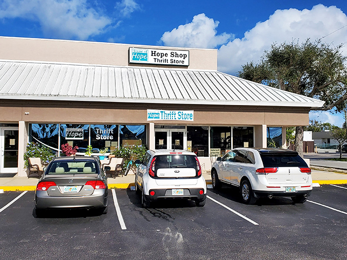 The HOPE Shop's cheerful storefront is like Florida sunshine in building form &ndash; bright, welcoming, and full of unexpected delights.