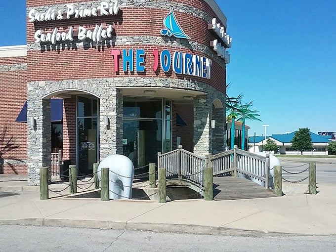 Seafood in the heartland? The Journey's nautical-themed entrance is your first clue that this isn't your average Indiana dining experience.