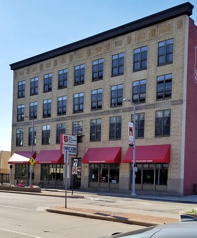 This historic brick building houses The Salvation Army store, where shopping and good deeds happen simultaneously.