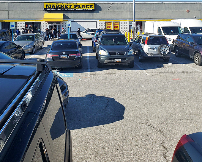 Washington Boulevard Marketplace's bright yellow sign is like a beacon for deal-seekers &ndash; "Bargains ahead, captain!"