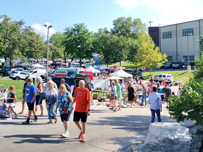 Wentzville's outdoor market buzzes with weekend energy as shoppers weave between vendors under the Missouri sunshine.