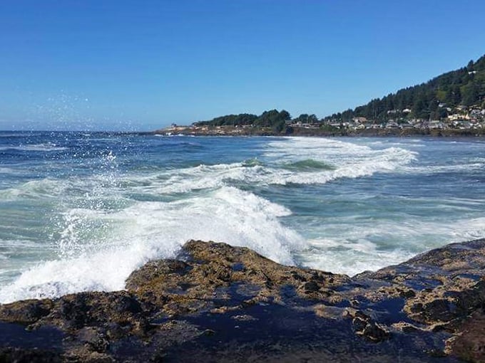 Dramatic coastline that looks like it was designed by Mother Nature during her artistic phase. Those waves put on quite a show!