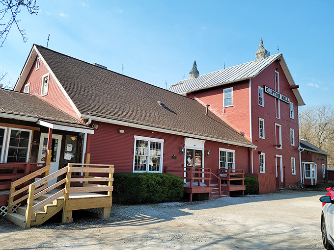 Yellow Springs' vibrant downtown is where hippie meets hipster. Those colorful buildings are like mood-boosting vitamins! 