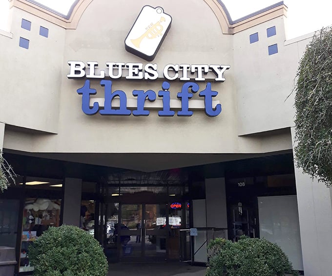 The blue lettering says it all&mdash;this Memphis thrift haven delivers musical city savings with a smile.