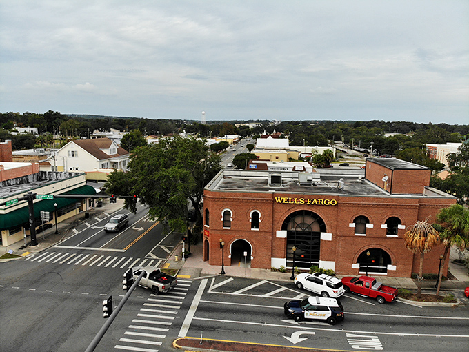 Bird's-eye view reveals a small town's big heart, where every rooftop holds stories worth discovering.