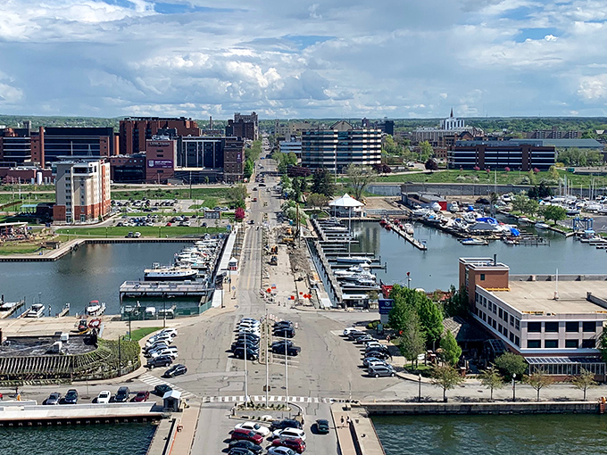 From this vantage point, Erie spreads between hills and harbor, promising affordable adventures for retirees who love water views.