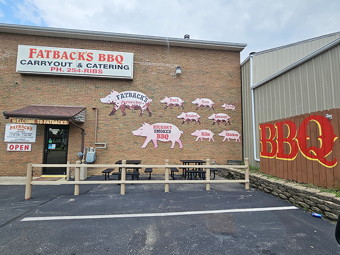The pig parade on Fatback's brick exterior isn't subtle, but neither are the bold flavors smoking inside.