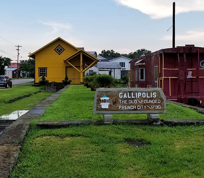 Gallipolis proudly announces its French heritage with this charming sign, a reminder of Ohio's surprisingly diverse cultural roots.