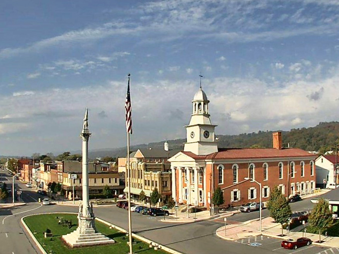 Downtown Lewistown's impressive clock tower stands sentinel over a community where time seems to move at a gentler pace. 