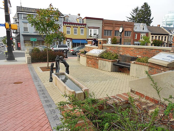 Brick buildings standing proud like old friends who've weathered every storm together gracefully.