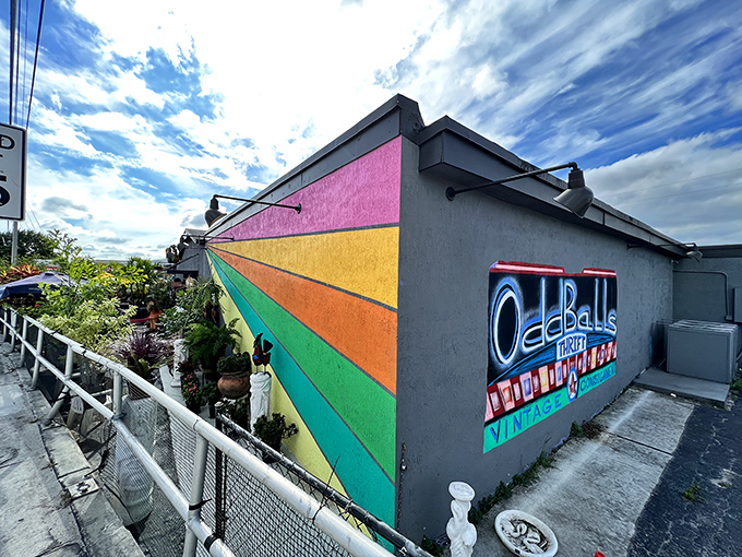 That psychedelic paint job hints at the groovy treasures waiting inside—Austin Powers would feel right at home.