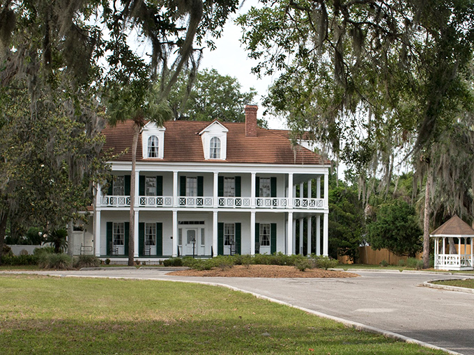 Spanish moss drapes over grand old homes in Palatka, nature's version of elegant window treatments.