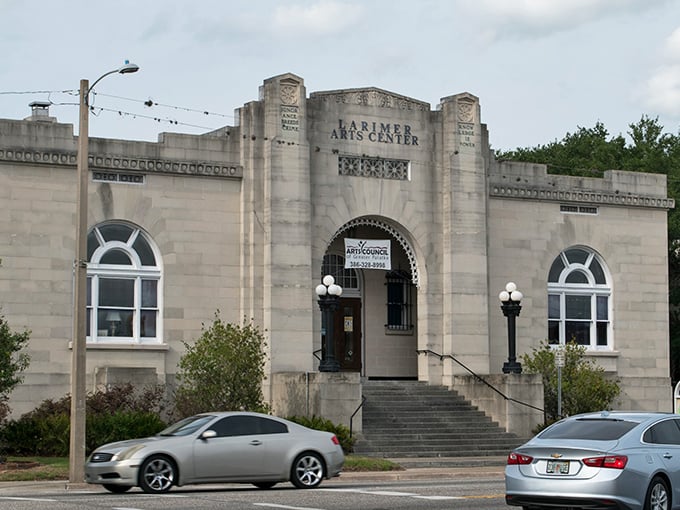 Like a theatrical backdrop come to life, this stately limestone fortress houses creativity where banking once ruled supreme.