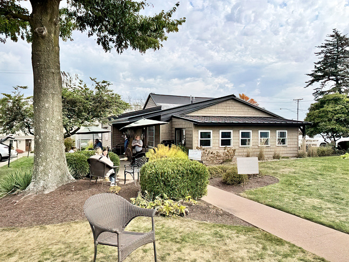 The outdoor seating area invites you to linger over coffee and conversation – Ohio's version of a Parisian café.