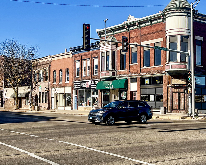 Main Street in Rock Falls stretches before you like a timeline of American architecture. No rush hour traffic here&mdash;just the gentle pace of small-town life. 
