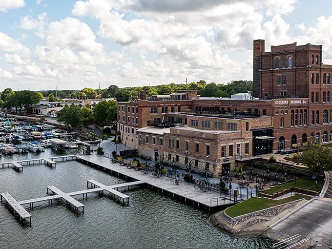 The old Rockford Brewing Company building stands proud, like your uncle who still fits in his letterman jacket.