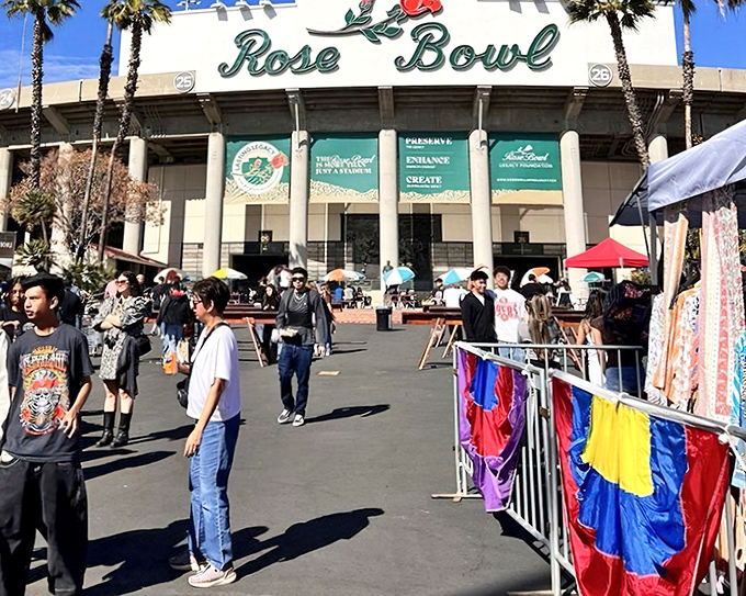 Stadium-sized shopping! The Rose Bowl Flea Market turns a sports icon into a sea of white tents and endless possibilities.