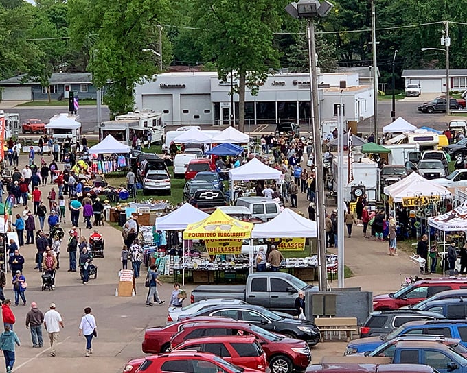 The colorful chaos of outdoor bargain hunting &ndash; where one person's "finally getting rid of it" becomes another's "just what I needed!"