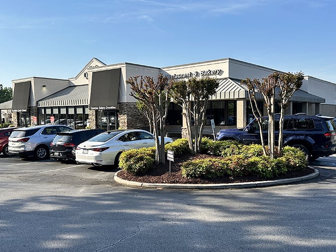 The stone facade and modern exterior hide a diner that serves pancakes the size of hubcaps&mdash;and twice as satisfying.