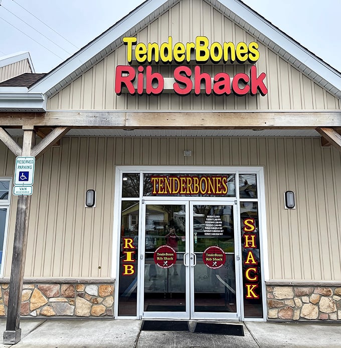That sign says it all &ndash; "TenderBones" isn't just a name, it's a mouthwatering promise kept with every rack.