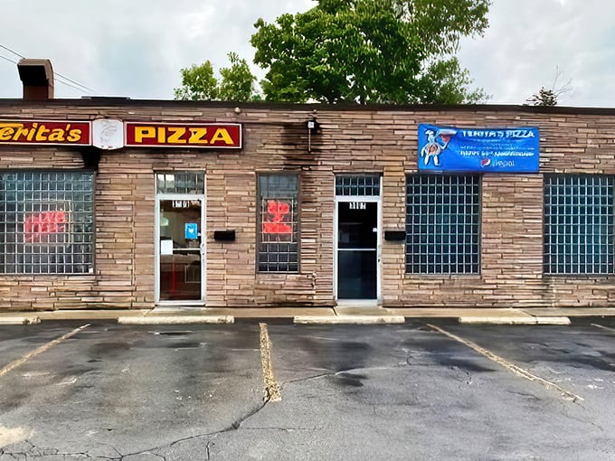 Glass block windows and a no-nonsense sign – Terita's lets its legendary pizza do all the talking in this Columbus neighborhood favorite.