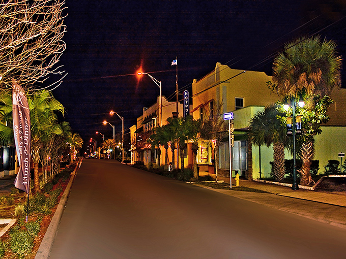 Downtown Titusville comes alive after dark, where small-town charm meets Space Coast energy.