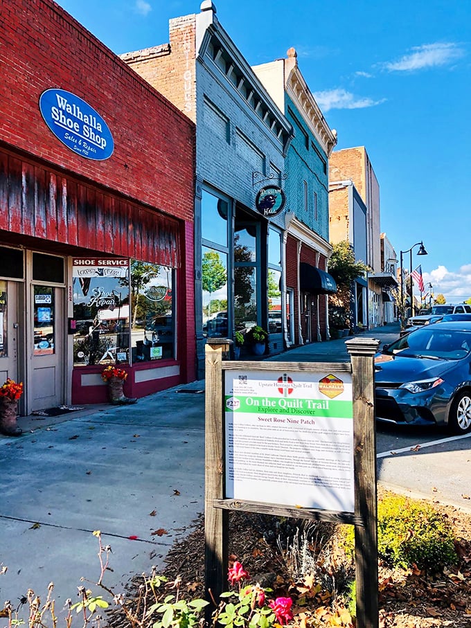 Downtown Walhalla buzzes with quiet energy &ndash; where traffic lights are suggestions and nobody's in a hurry anyway.