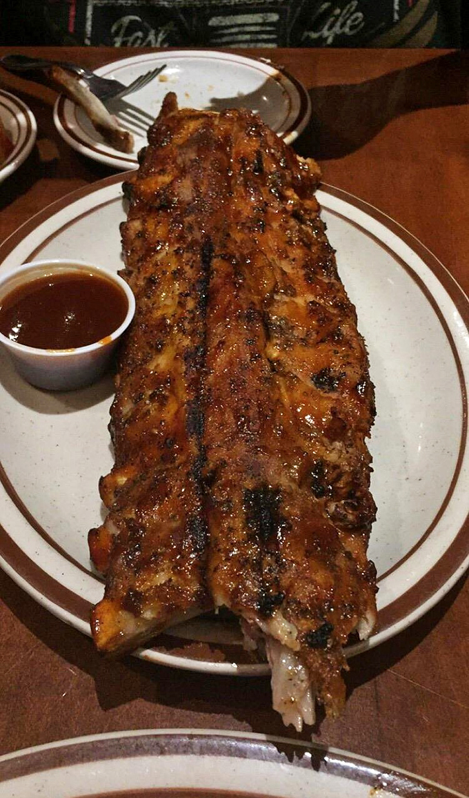 Behold the legendary ribs that put Hickory House on Ohio's barbecue map &ndash; tender perfection awaits.
