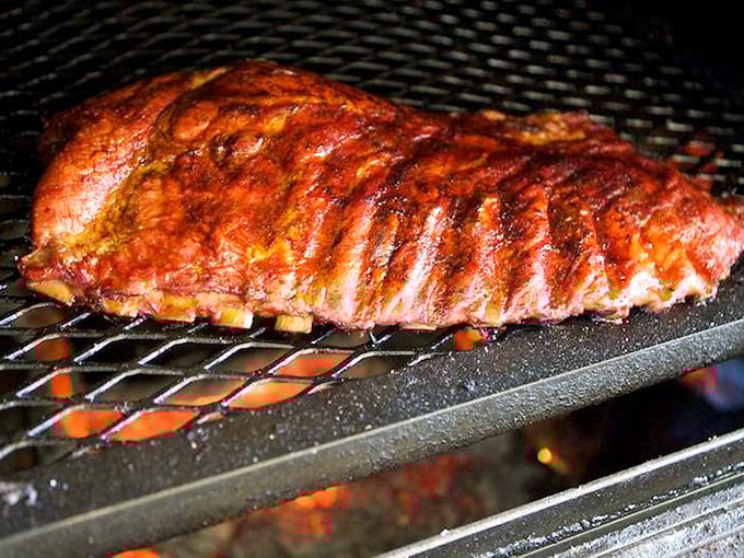 These ribs aren't just cooked&mdash;they're transformed. That perfect pink smoke ring is the BBQ equivalent of a Michelin star.