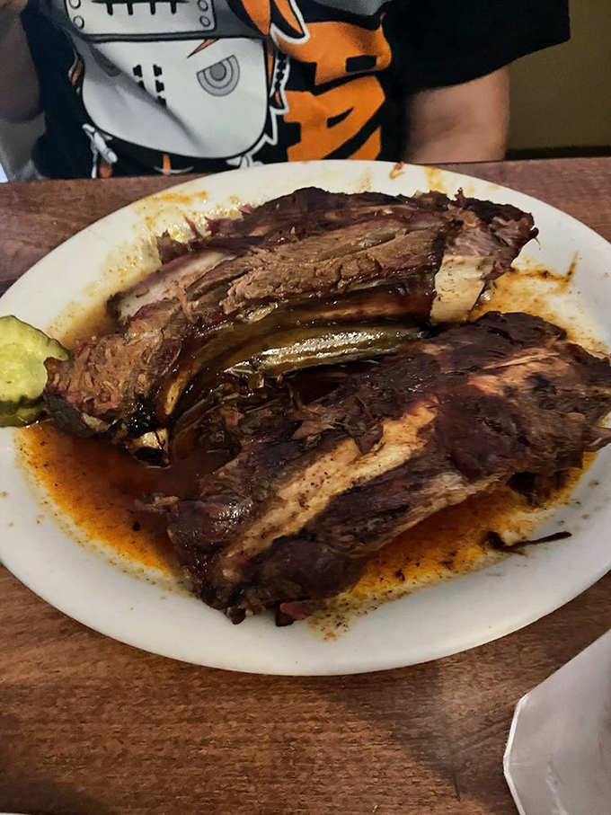 Behold the beef ribs that could make a vegetarian question their life choices &ndash; pure smoky perfection. 