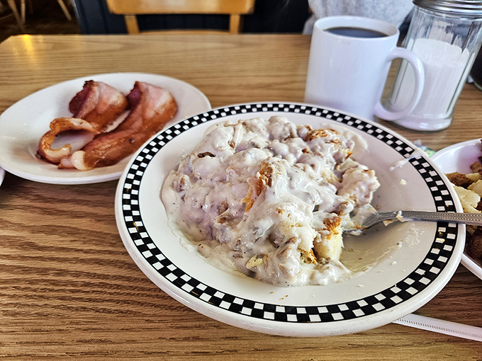 Biscuits and gravy that would make your grandmother both proud and jealous. The ultimate comfort food rebellion against fancy brunches.
